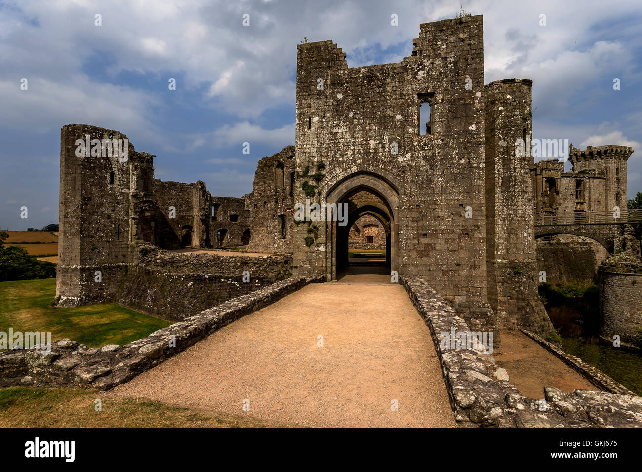 raglan castle wales Stock Photo - Alamy