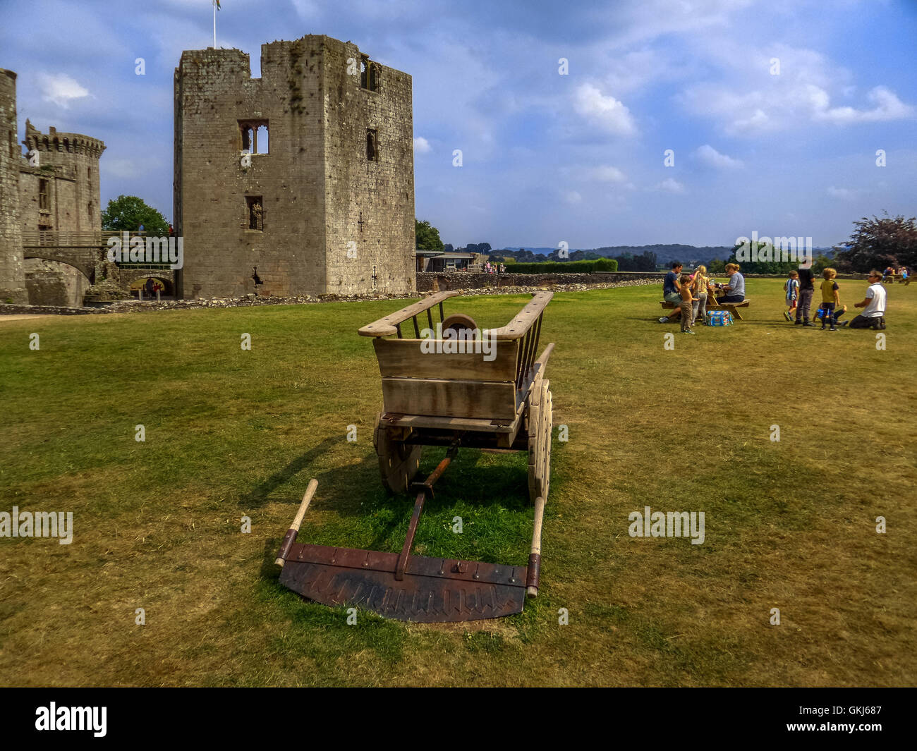 raglan castle wales Stock Photo - Alamy