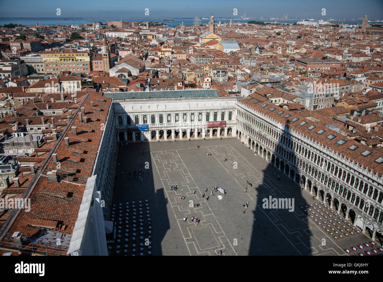 The view from St Mark's Campanile,bell tower,St Mark's Basilica,Venice ...