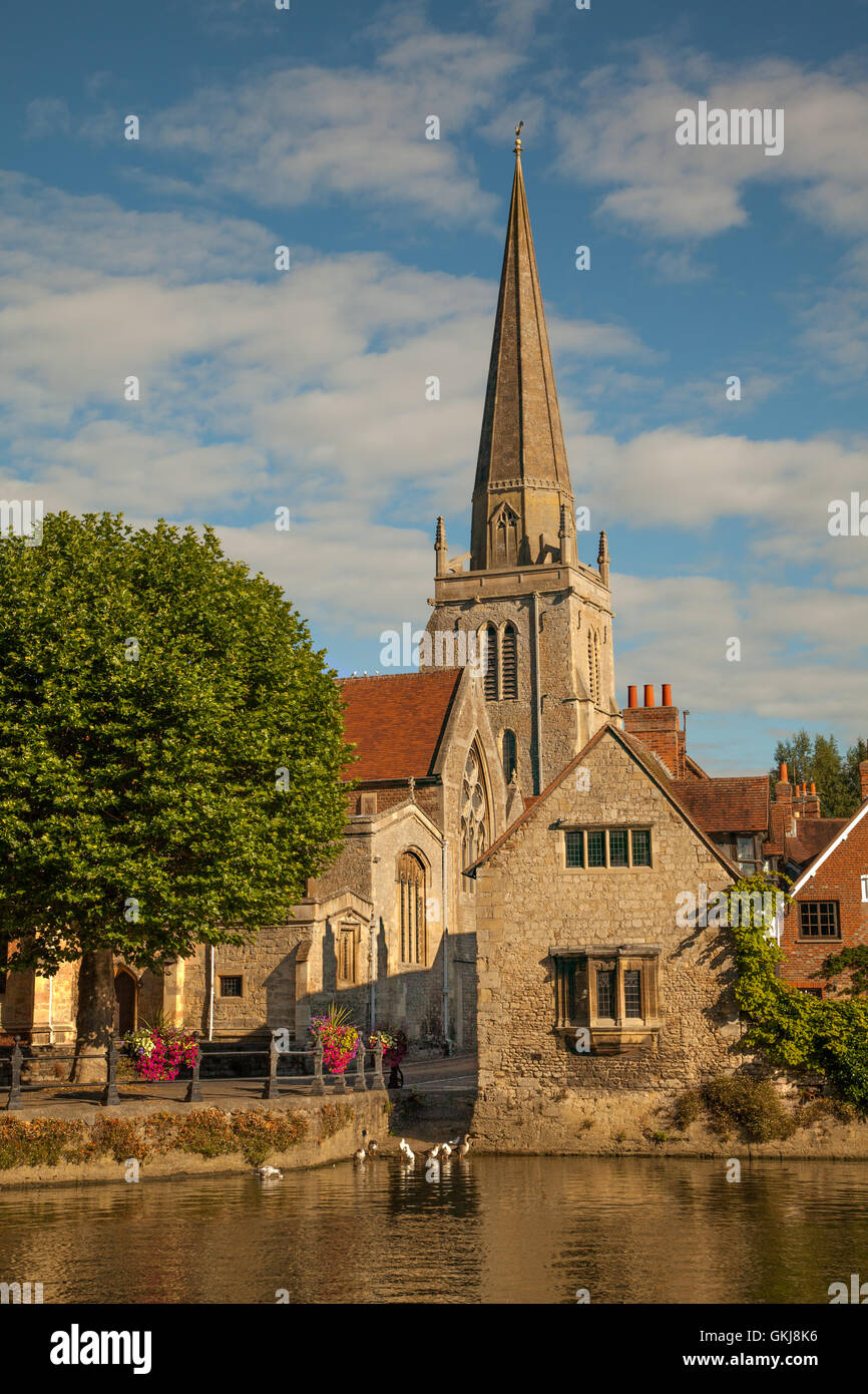 View of St Helen's church and St Helen's Wharf from the river Thames ...