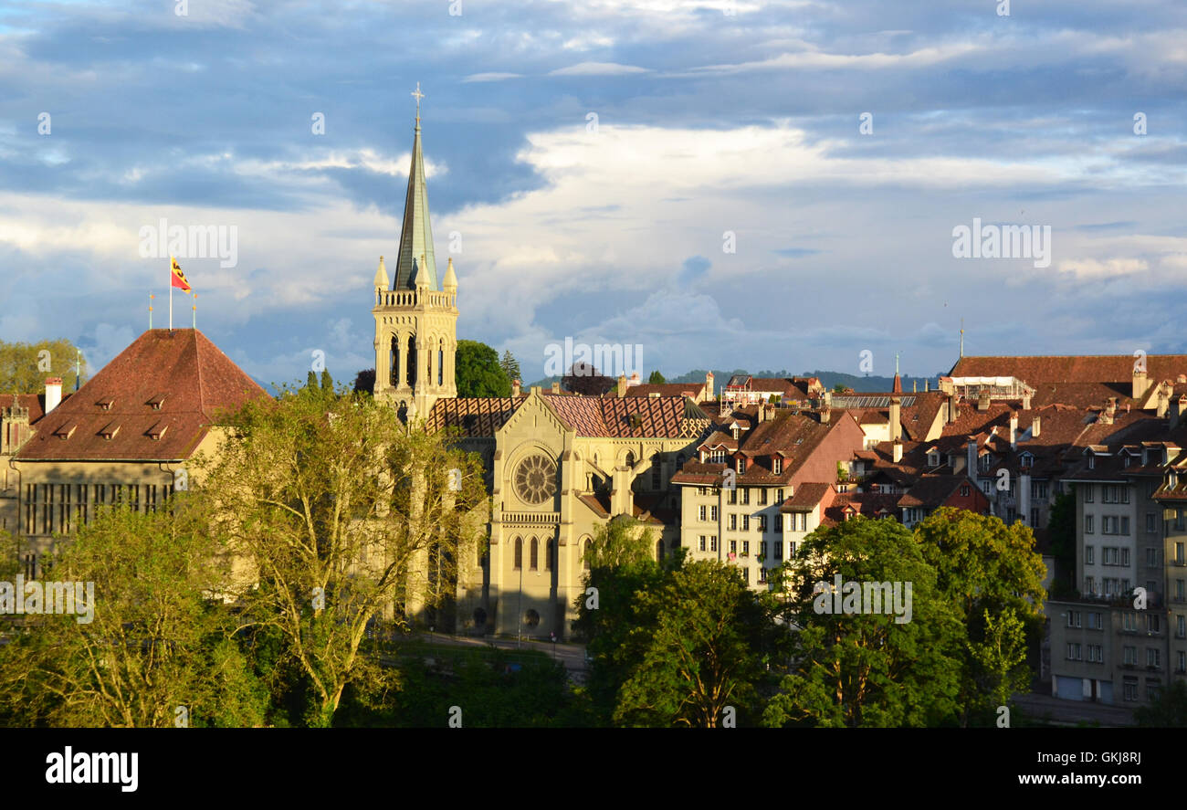 Old town buildings in Bern during sunset Stock Photo - Alamy
