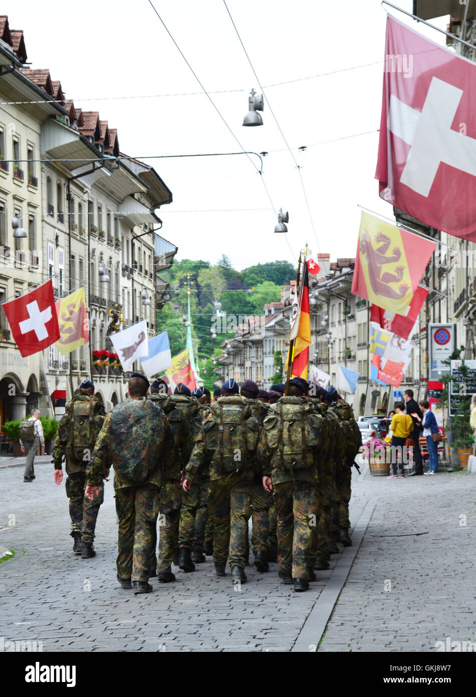 German soldiers marching in Bern Stock Photo - Alamy