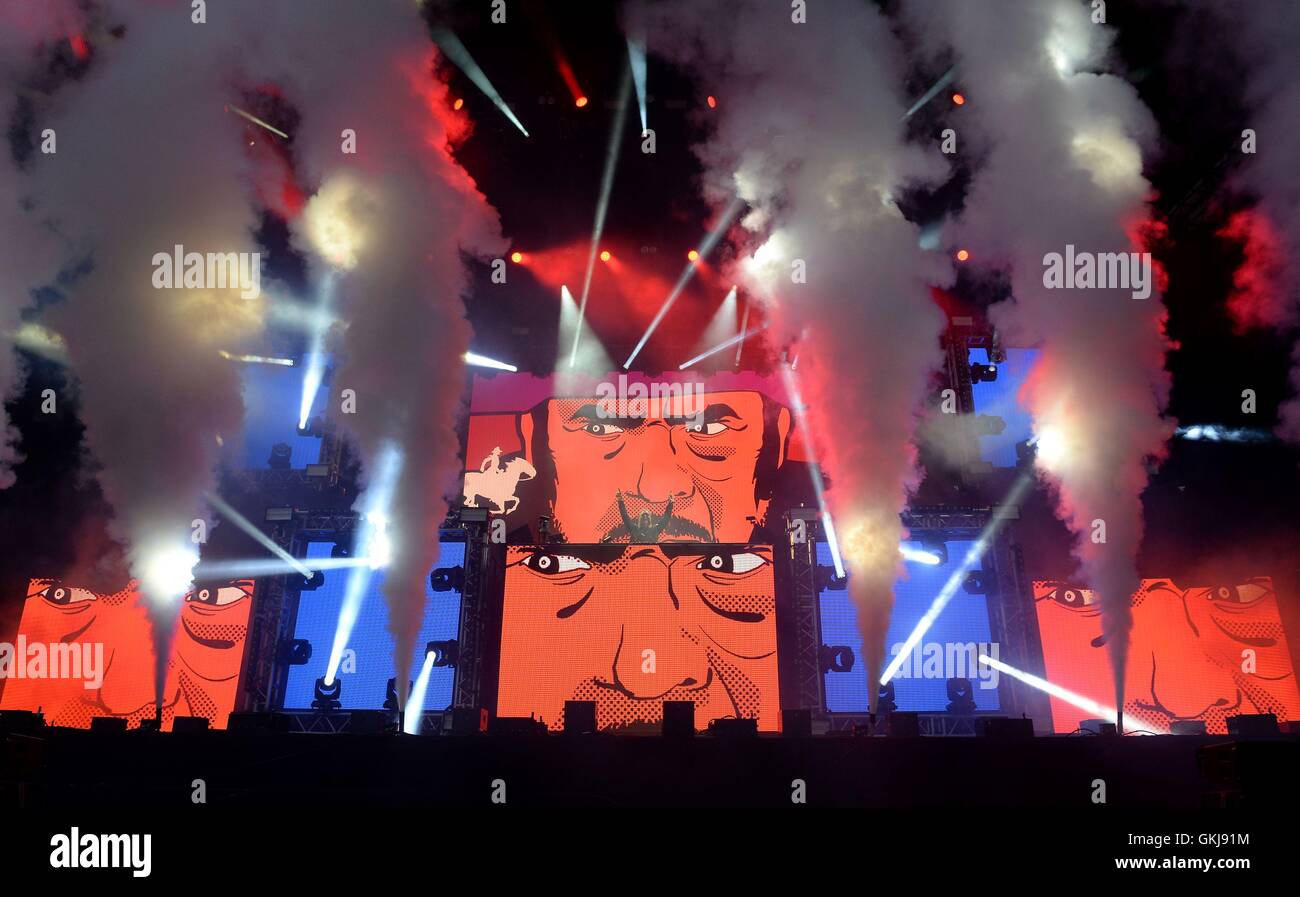 David Guetta performs on the Virgin Media Stage during the V Festival ...