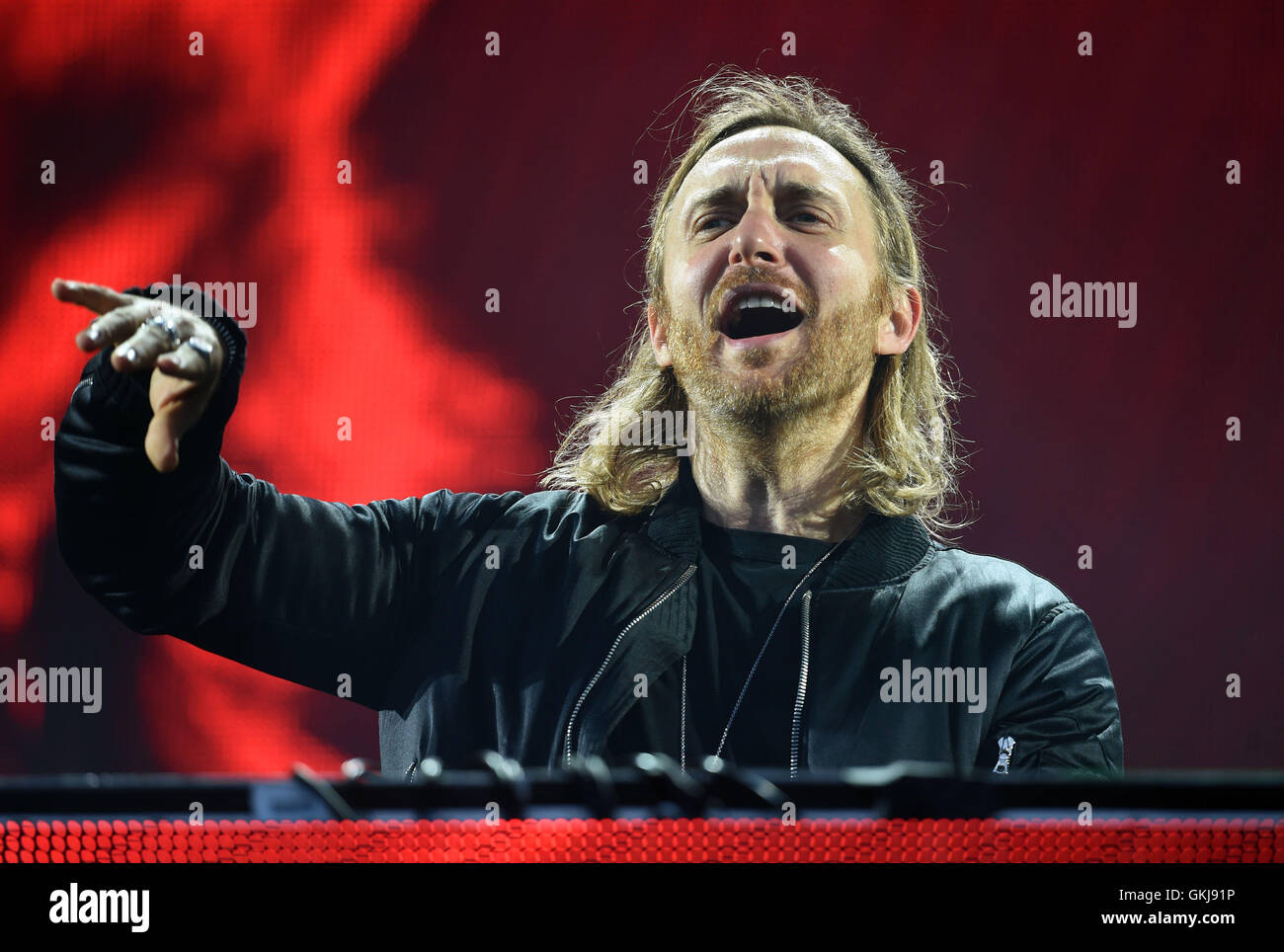 David Guetta performs on the Virgin Media Stage during the V Festival ...