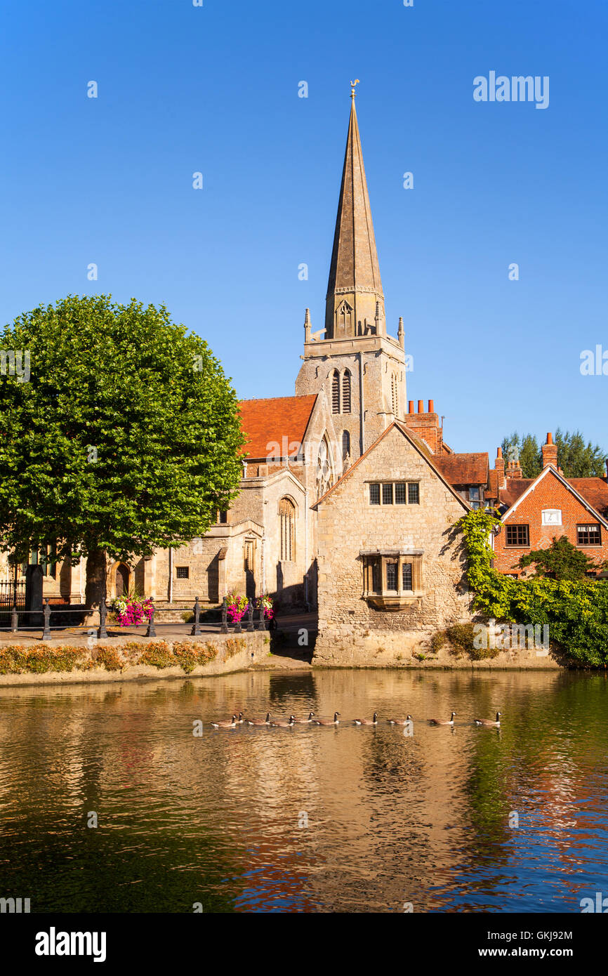 View of St Helen's church and St Helen's Wharf from the river Thames ...