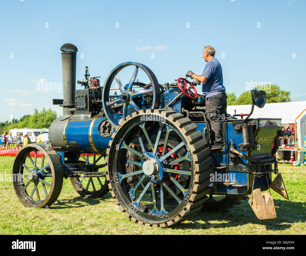 Vintage traction engine at Shabbington steam rally Oxfordshire England ...