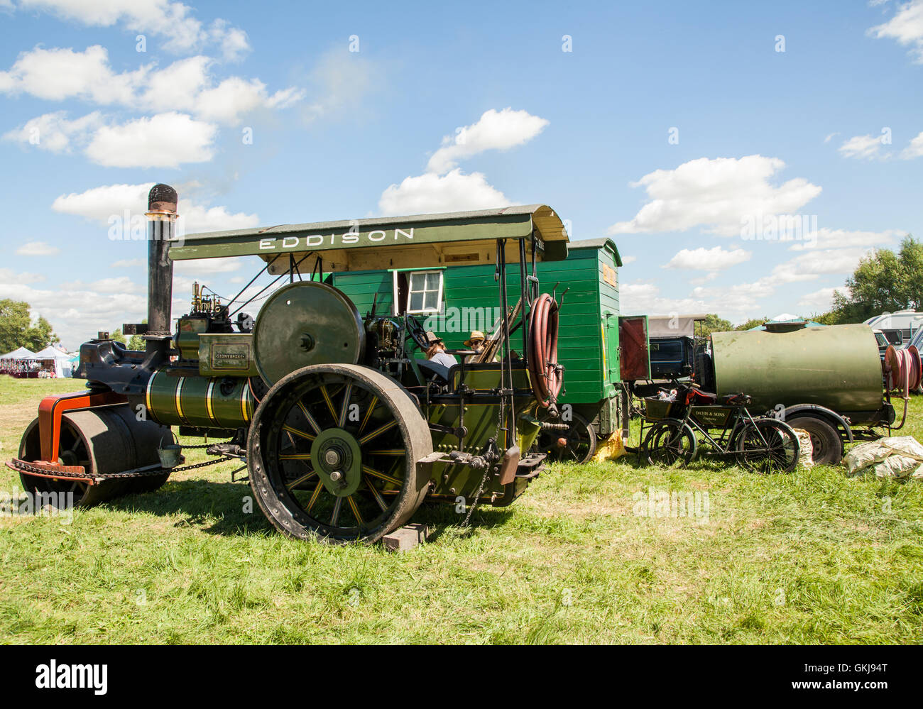 Steam road roller traction engine Stock Photo - Alamy