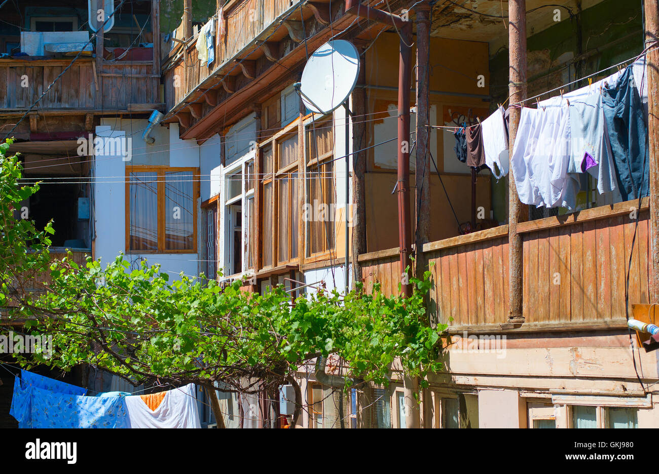 Poor old Georgian yard in Tbilisi city. Georgia Stock Photo - Alamy
