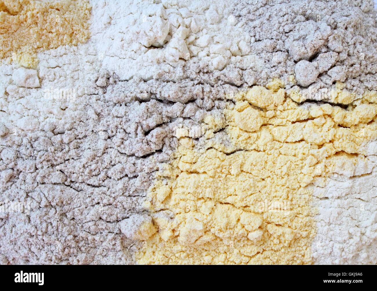Three different types of flour Stock Photo - Alamy