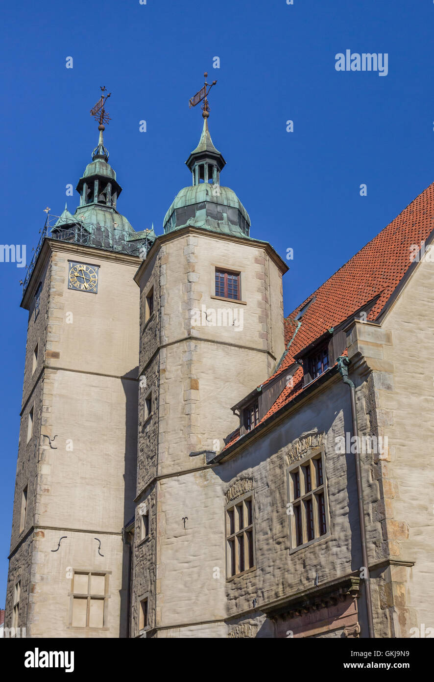 Two towers of the historical building of the Steinfurt University in ...