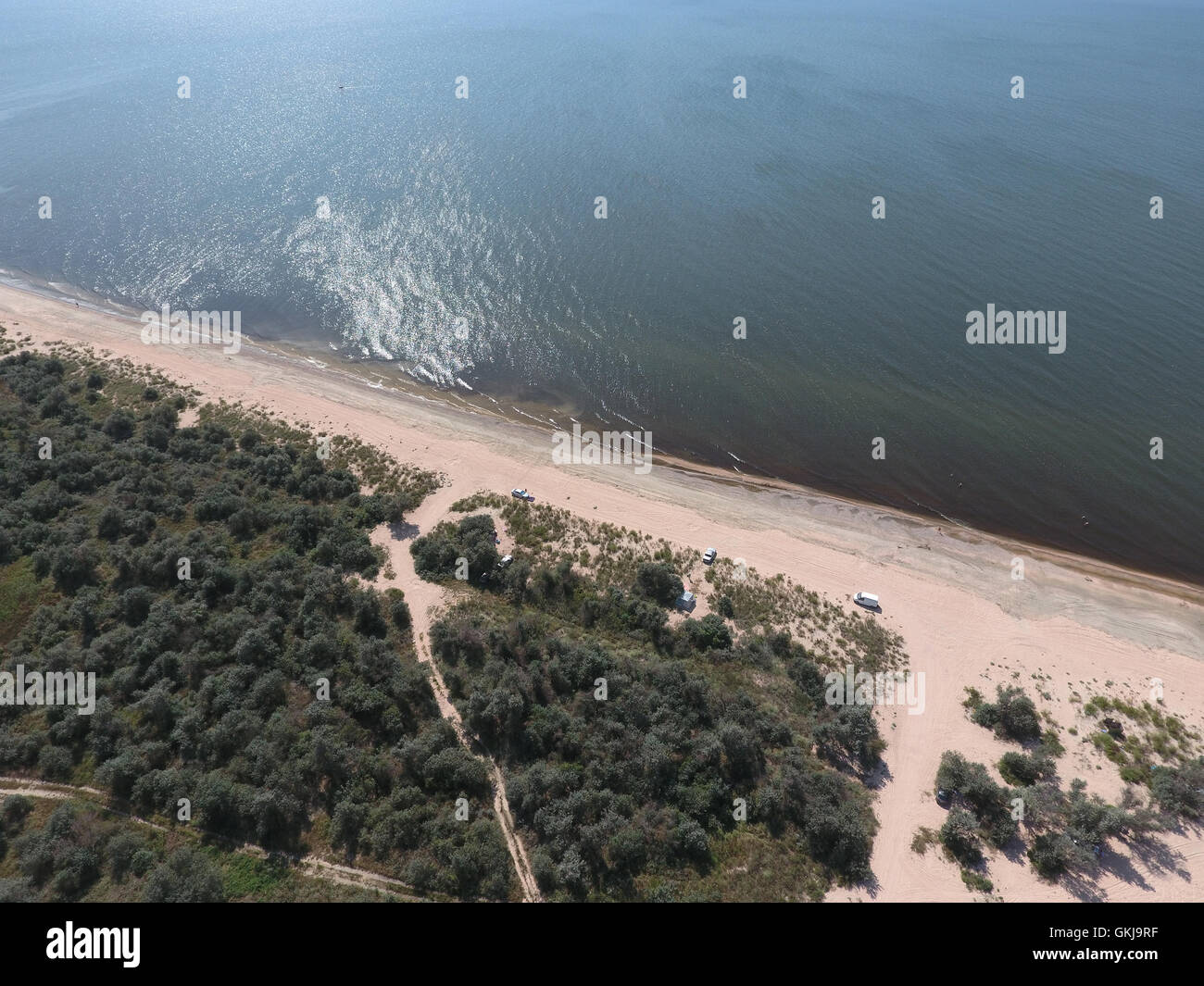 Top view of the Sea of Azov. Seaside Resort Stock Photo - Alamy