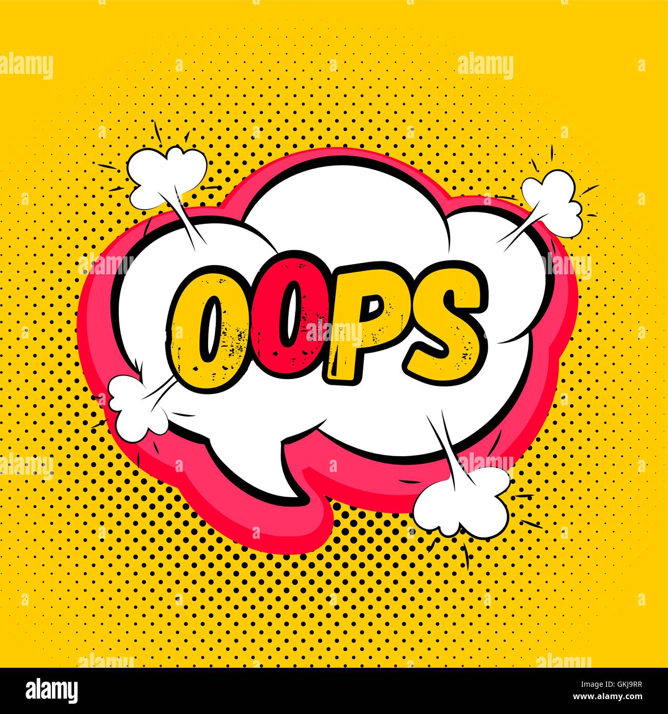 Speech red bubble Pop-Art Style. Lettering OOPS. Pop art red comic background. Funny balloon ...