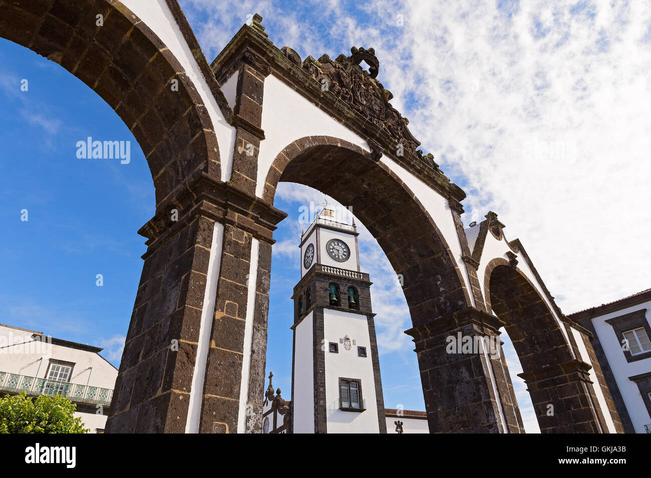The historical entrance (Portas da Cidade) to the village of Ponta ...