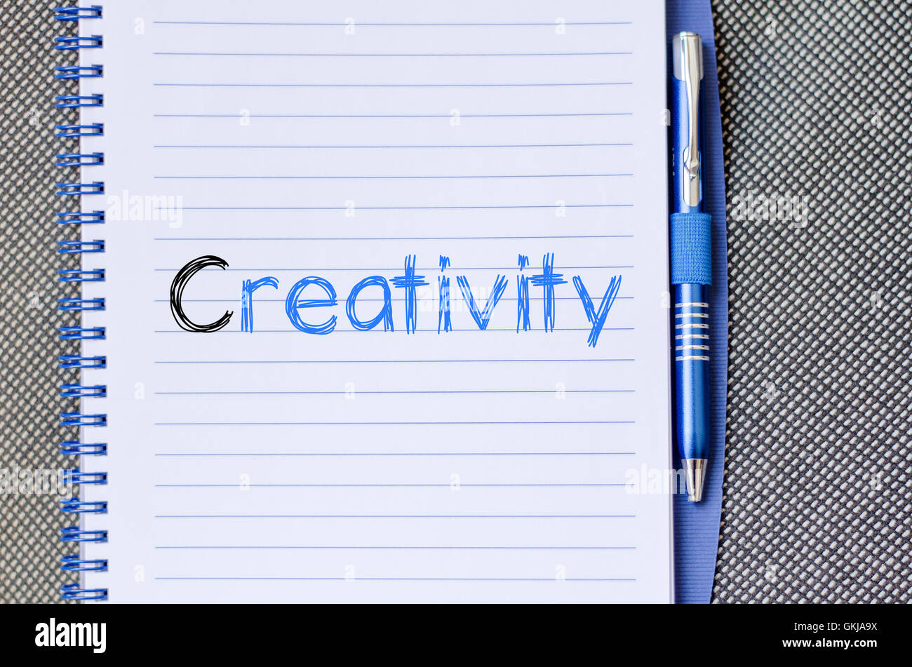 Creativity text concept write on notebook Stock Photo - Alamy