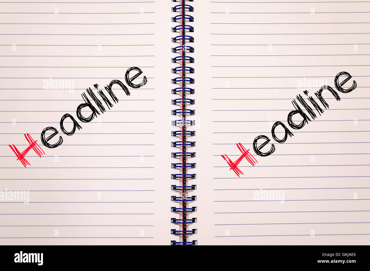 Headline news text concept write on notebook Stock Photo - Alamy