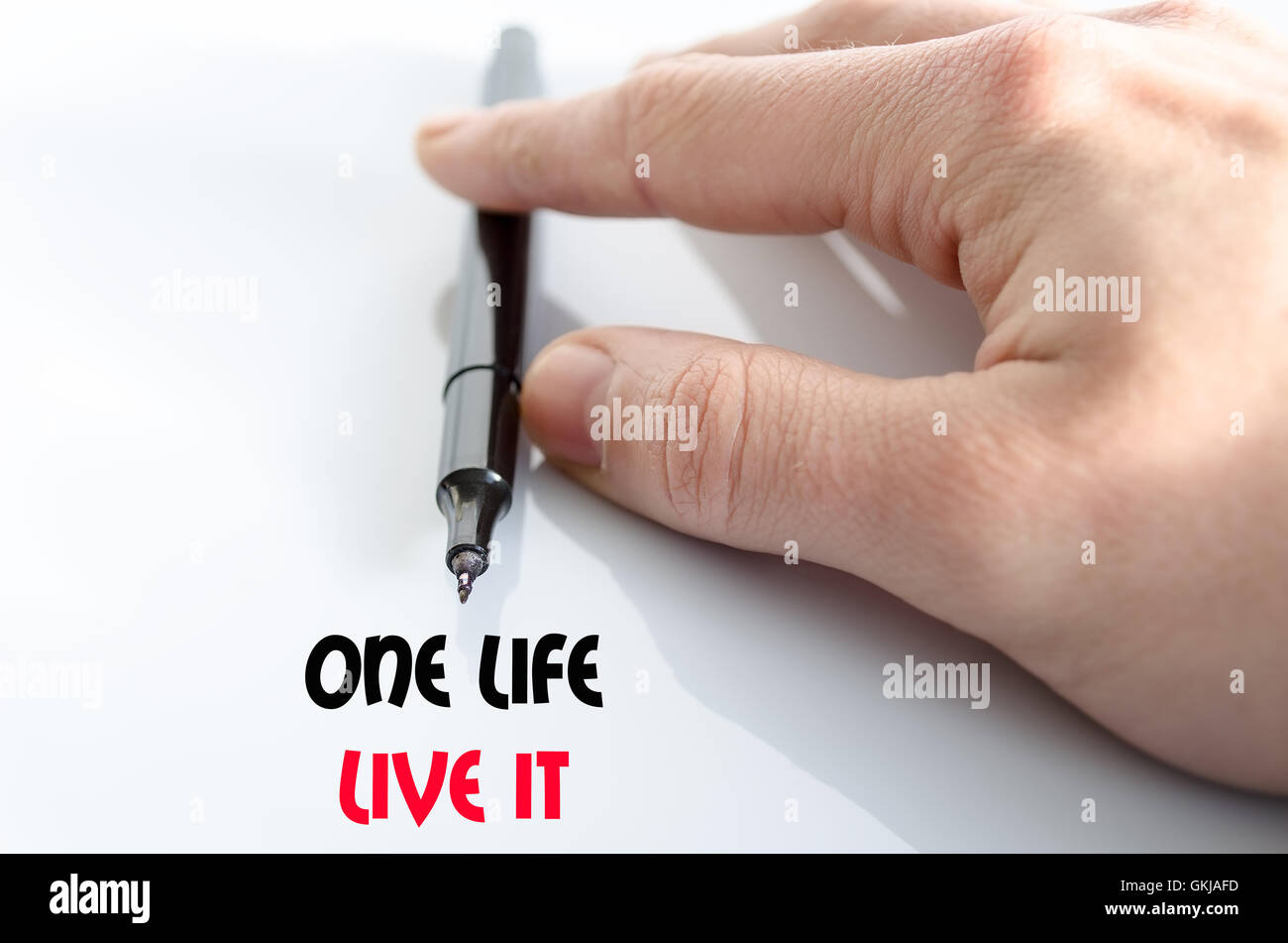 One life live it text concept isolated over white background Stock ...