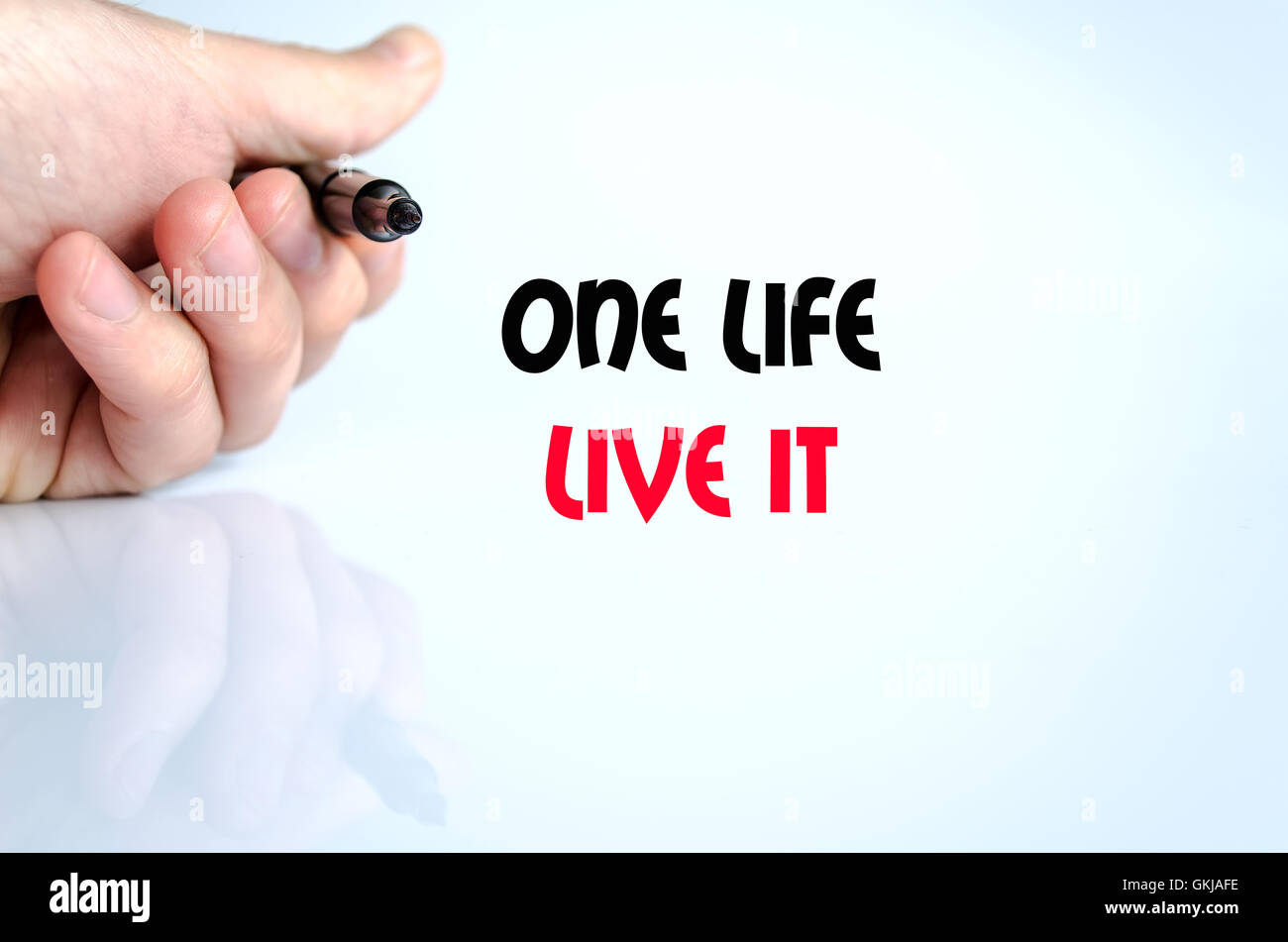 One life live it text concept isolated over white background Stock ...