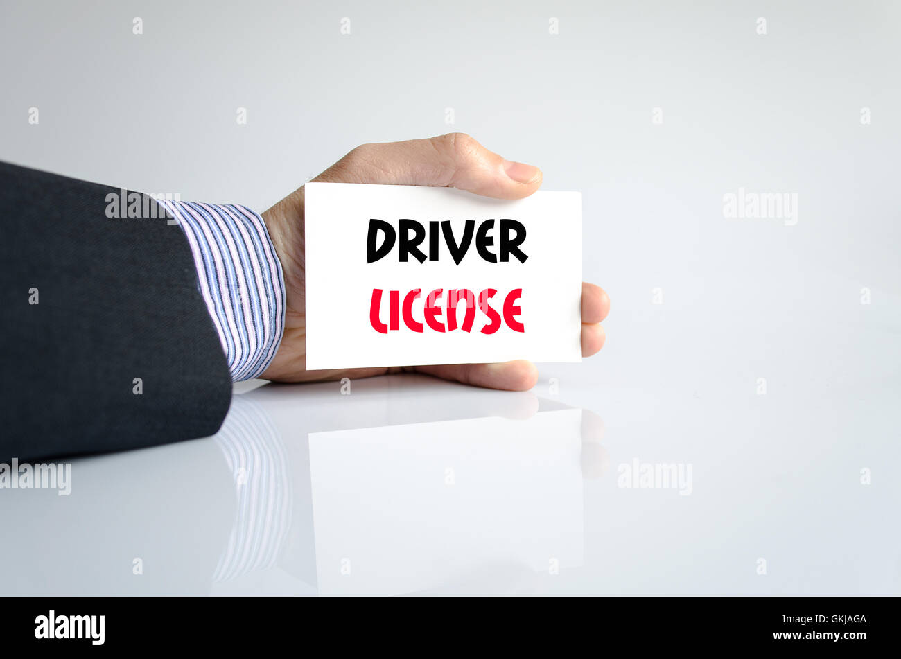 Driver license text concept isolated over white background Stock Photo ...