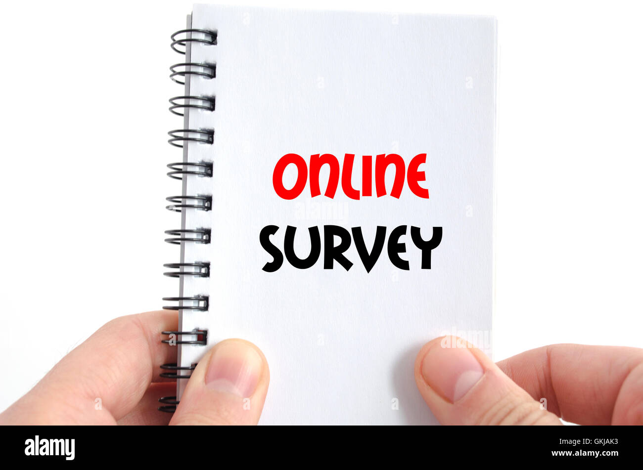 Online survey text concept isolated over white background Stock Photo ...