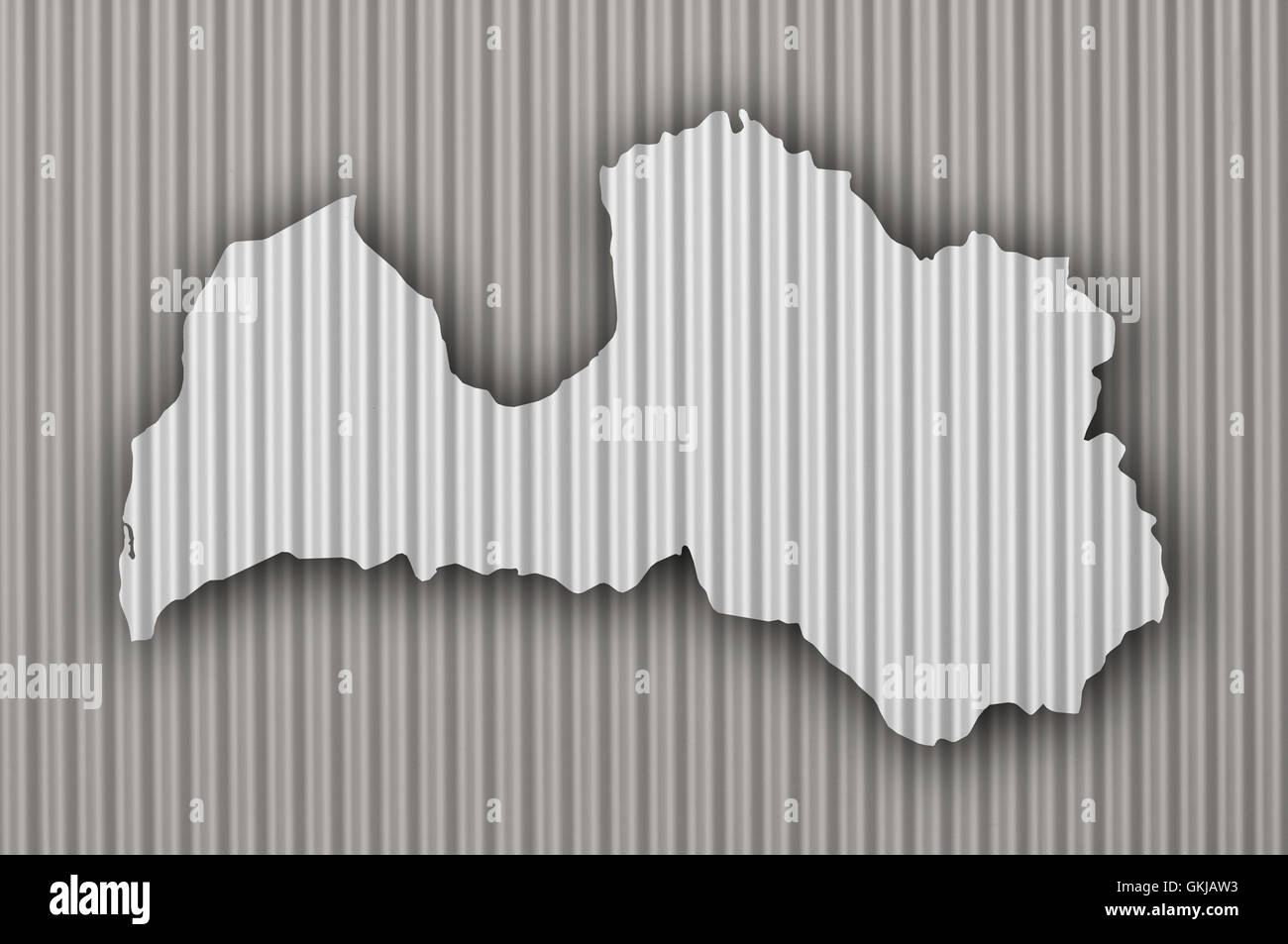 Map on Latvia on corrugated iron Stock Photo - Alamy