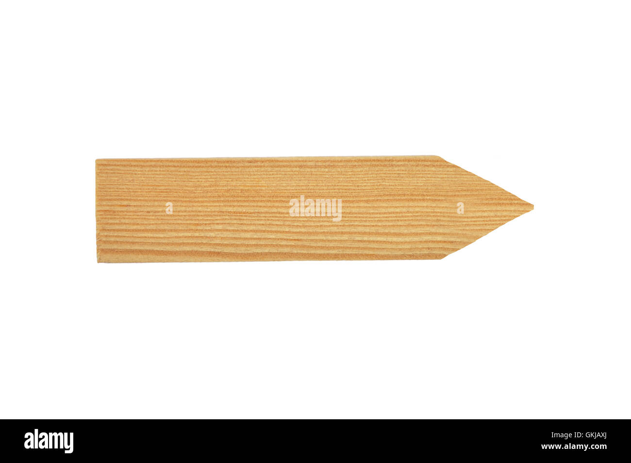 Wooden direction arrow on white background Stock Photo - Alamy