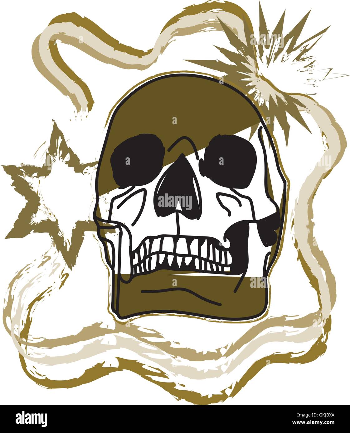 Skull drawing with mire design for printing Stock Vector Image & Art ...