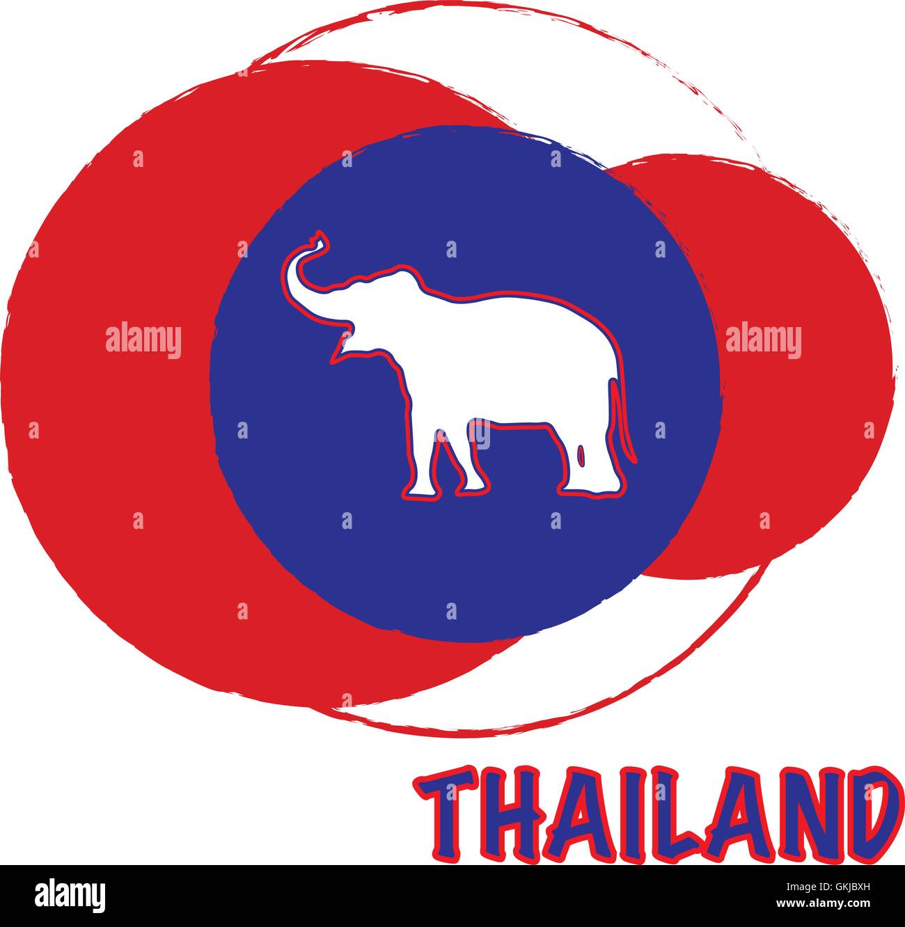 Thailand flag with an elephant silhouette for printing Stock Vector ...