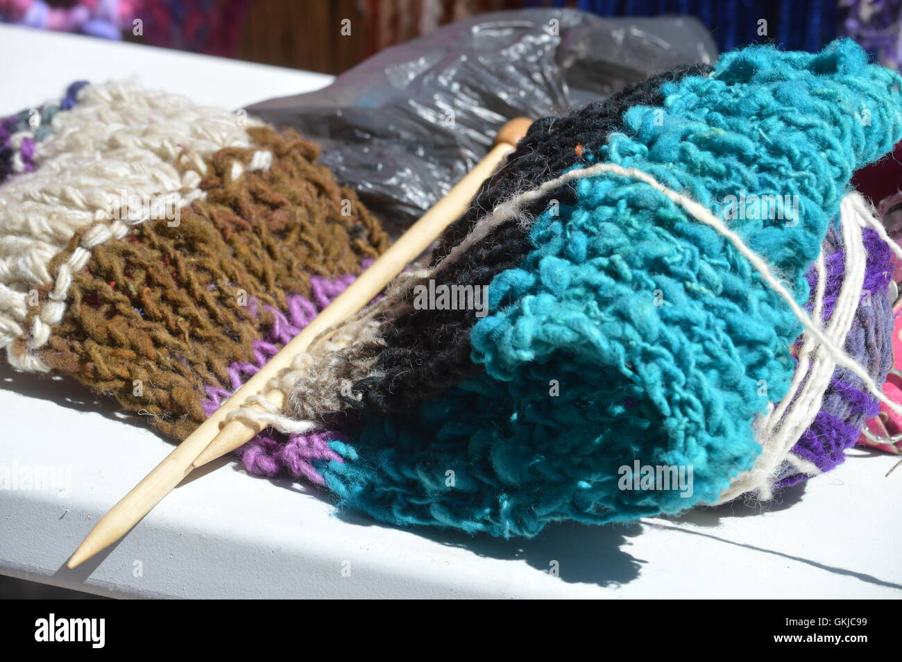 Beautiful knitted textiles Stock Photo - Alamy