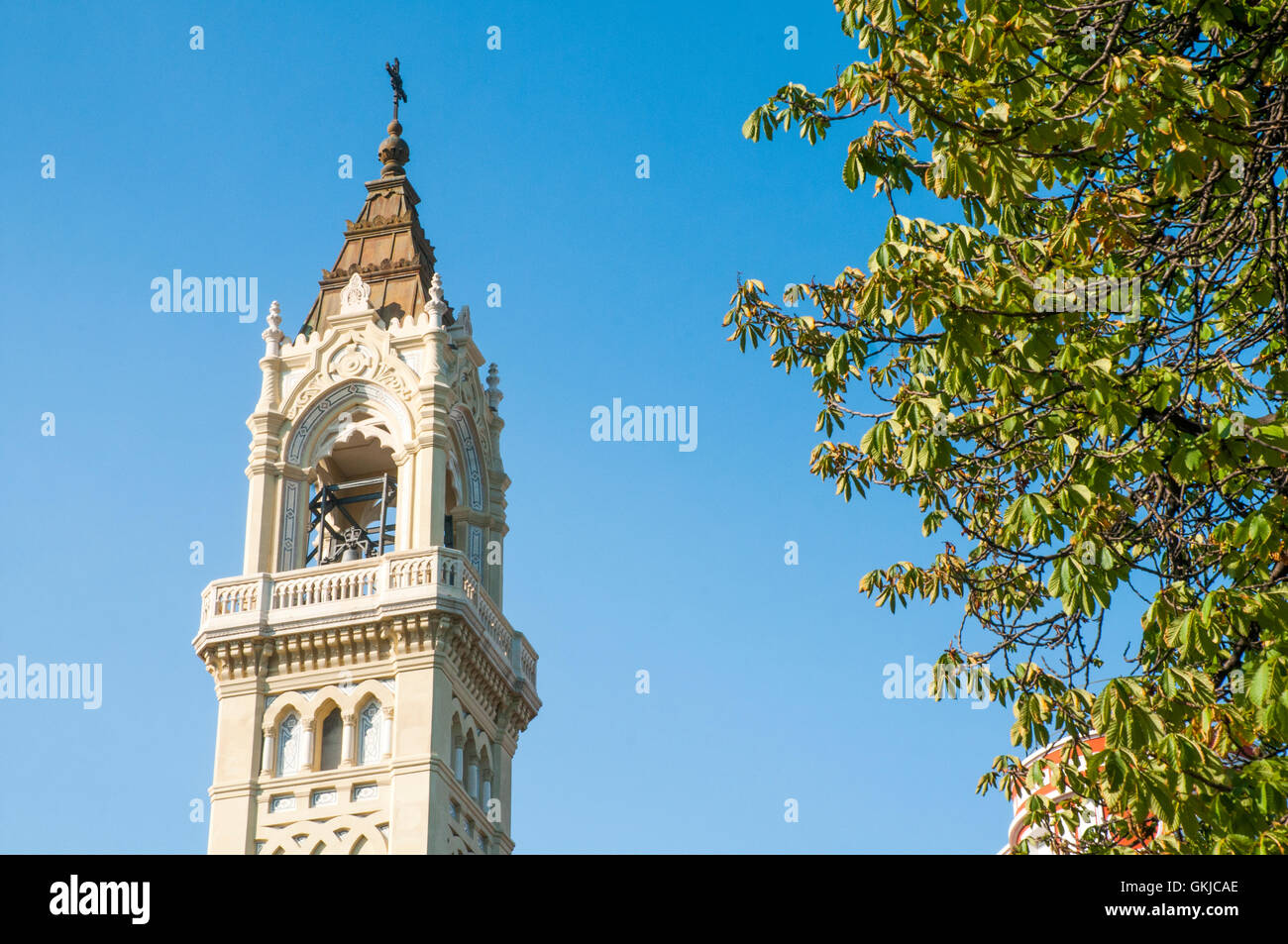 Bell tower of San Manuel y San Benito church. Madrid, Spain Stock Photo ...