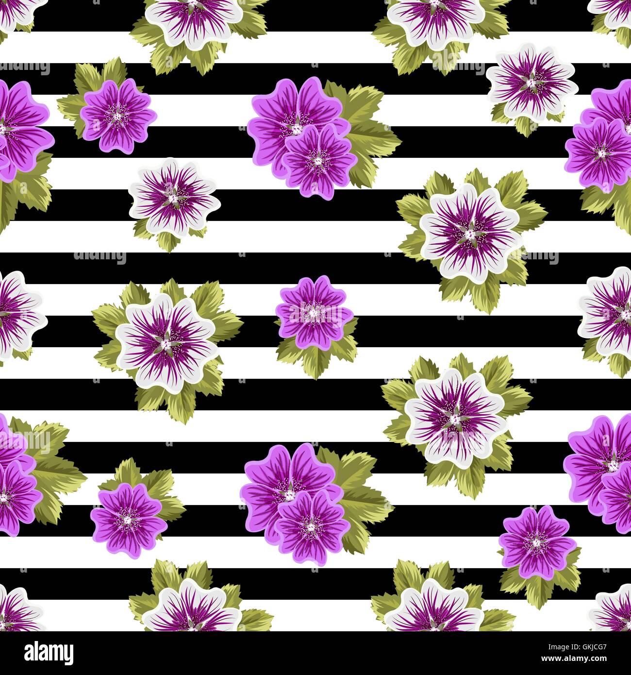 Seamless floral pattern with mallows Stock Vector Image & Art - Alamy