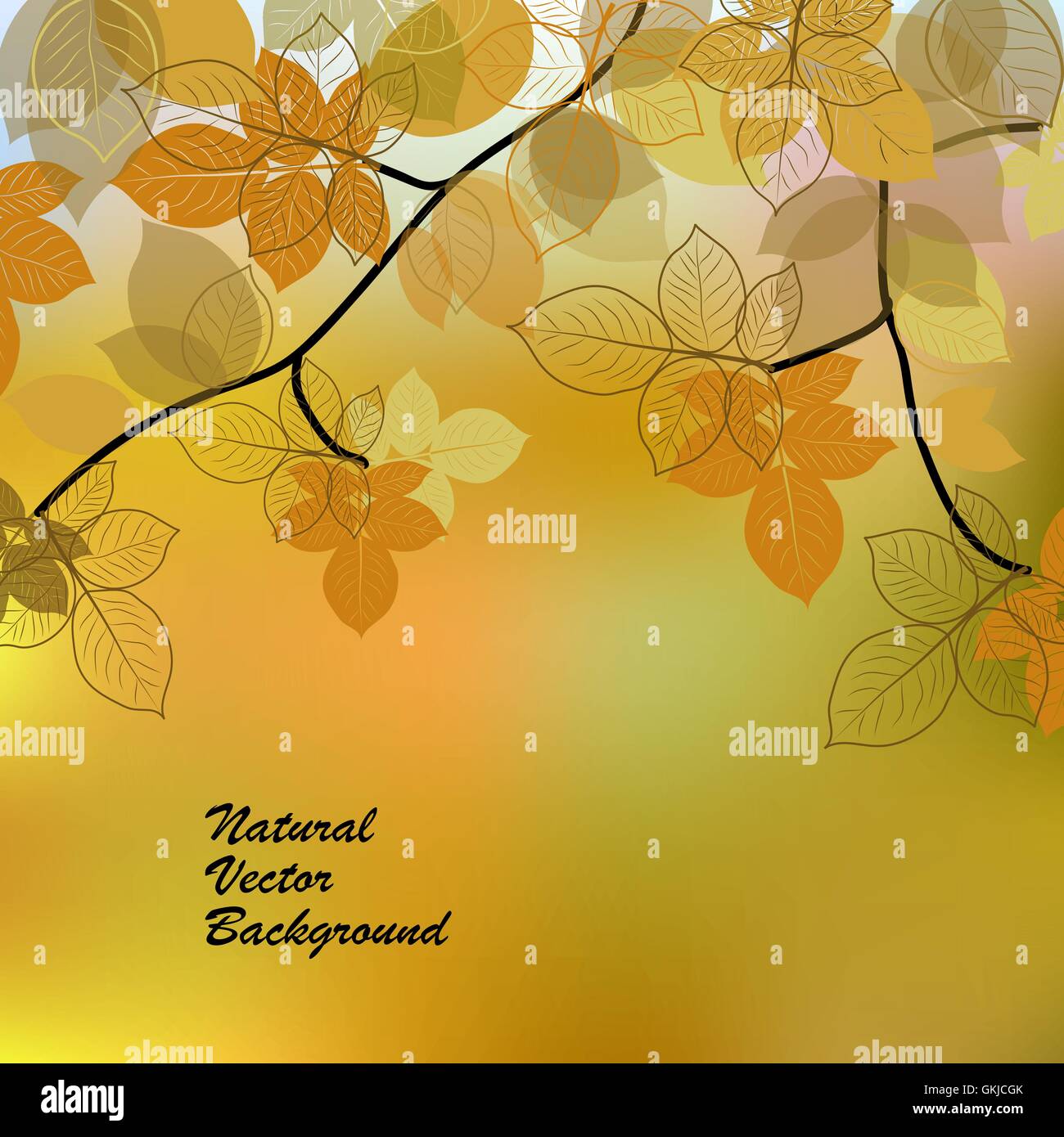 Nature background with yellow leaves Stock Vector Image & Art - Alamy