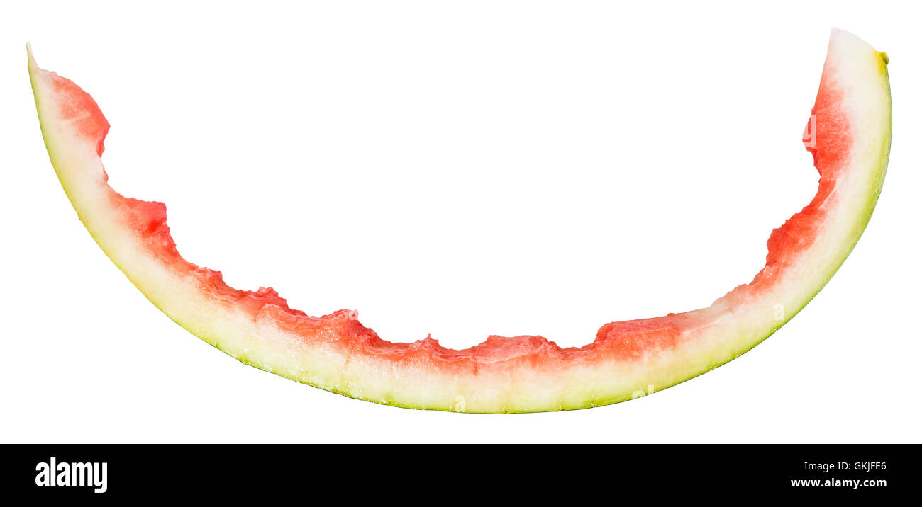 one watermelon rind isolated on white background Stock Photo - Alamy
