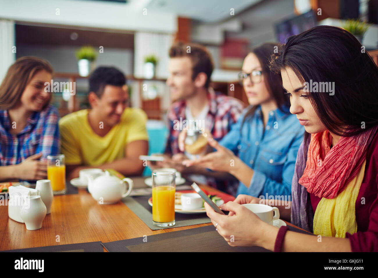 woman conversation telephone Stock Photo - Alamy