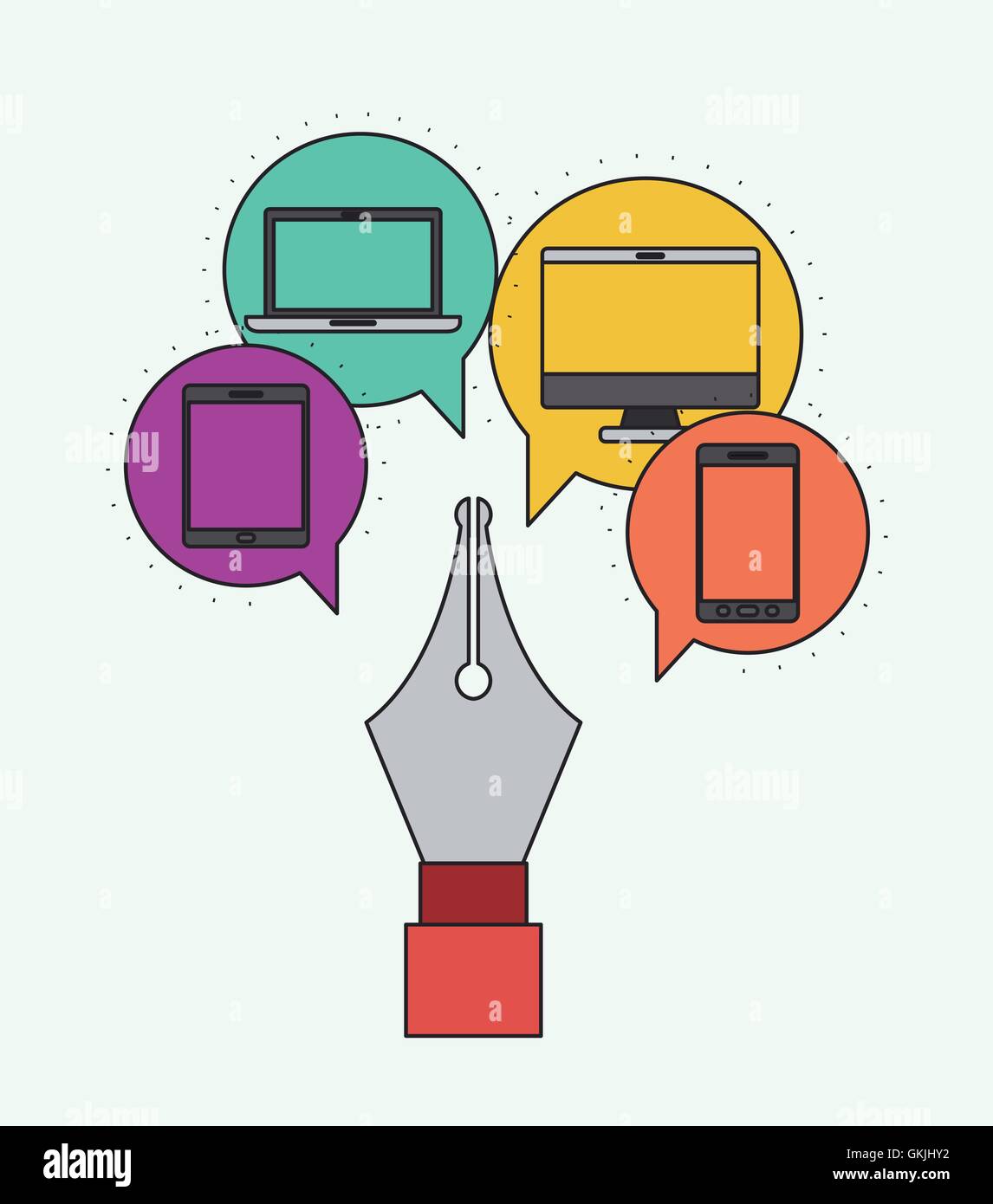 Network electronic devices communication Stock Vector Image & Art - Alamy