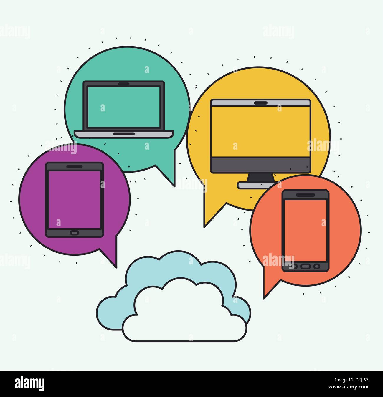 Network Electronic Devices Communication Stock Vector Image And Art Alamy