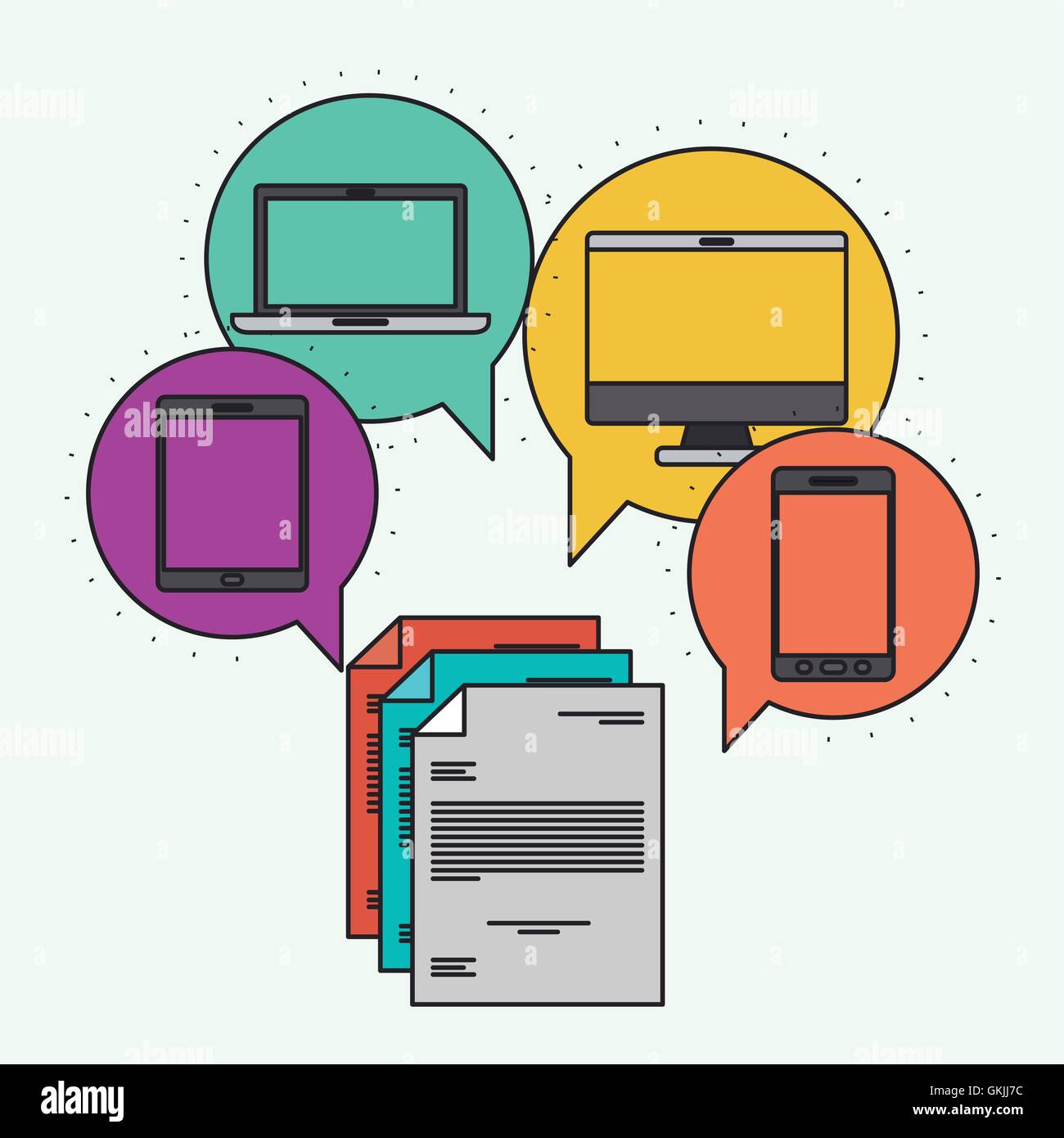 Network electronic devices communication Stock Vector Image & Art - Alamy