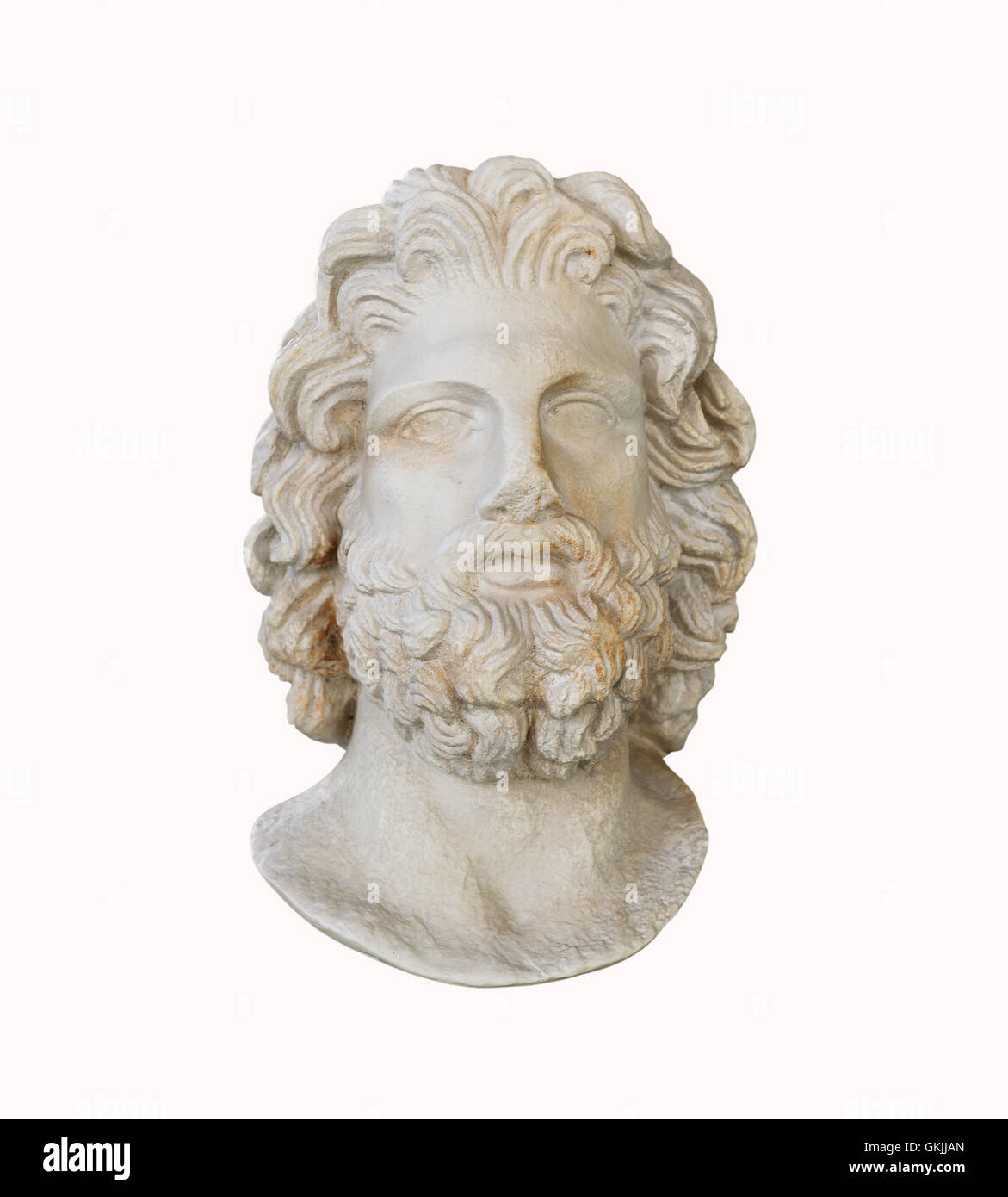 Marble greek god of medicine head statuette of Asklepios isolated over ...