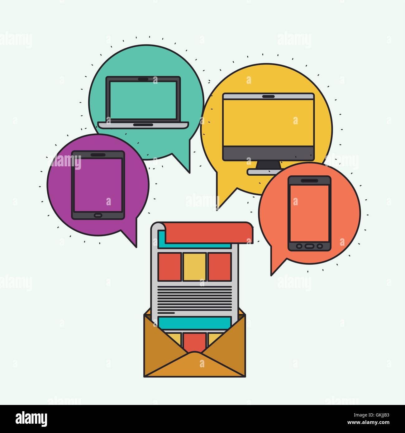 Network electronic devices communication Stock Vector Image & Art - Alamy