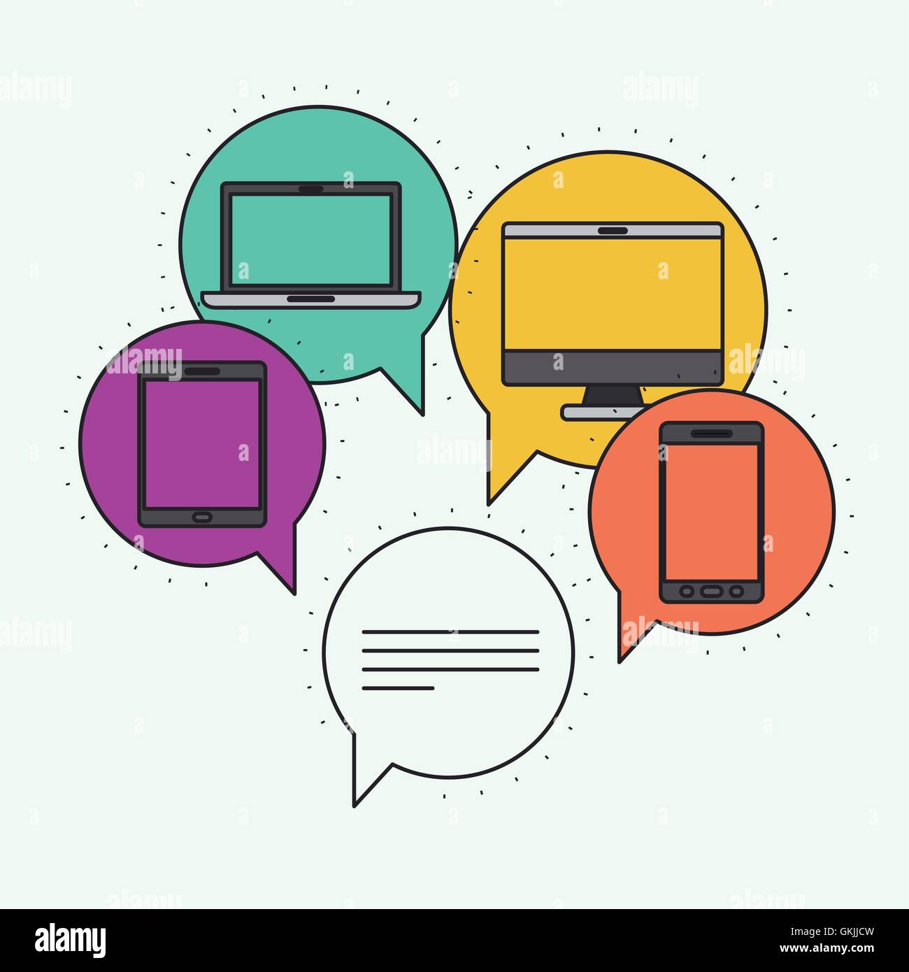 Network electronic devices communication Stock Vector Image & Art - Alamy