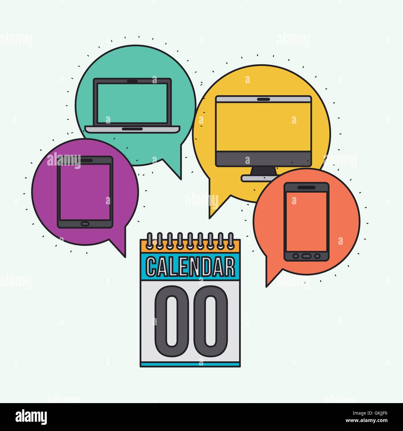 Network electronic devices communication Stock Vector Image & Art - Alamy