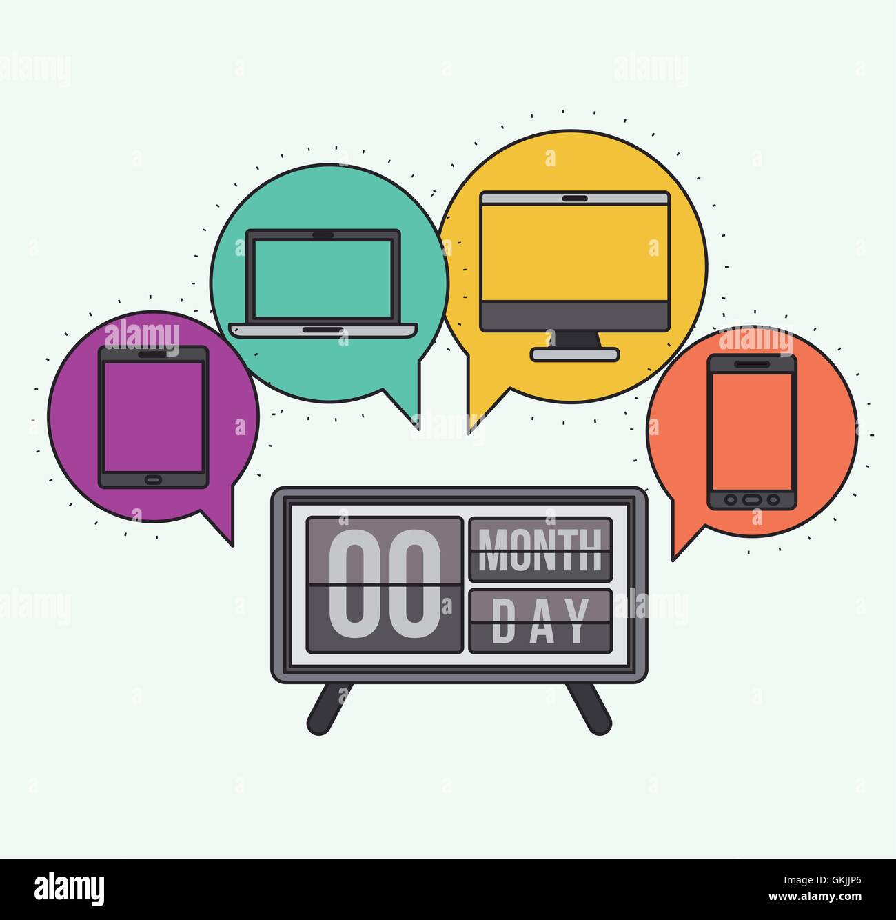 Network electronic devices communication Stock Vector Image & Art - Alamy