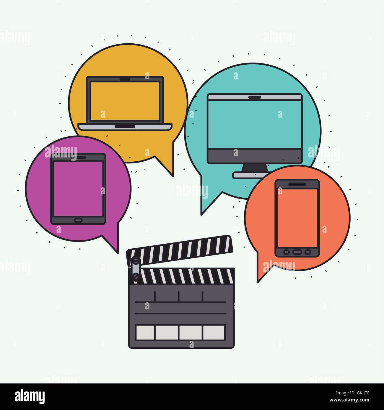 Network electronic devices communication Stock Vector Image & Art - Alamy