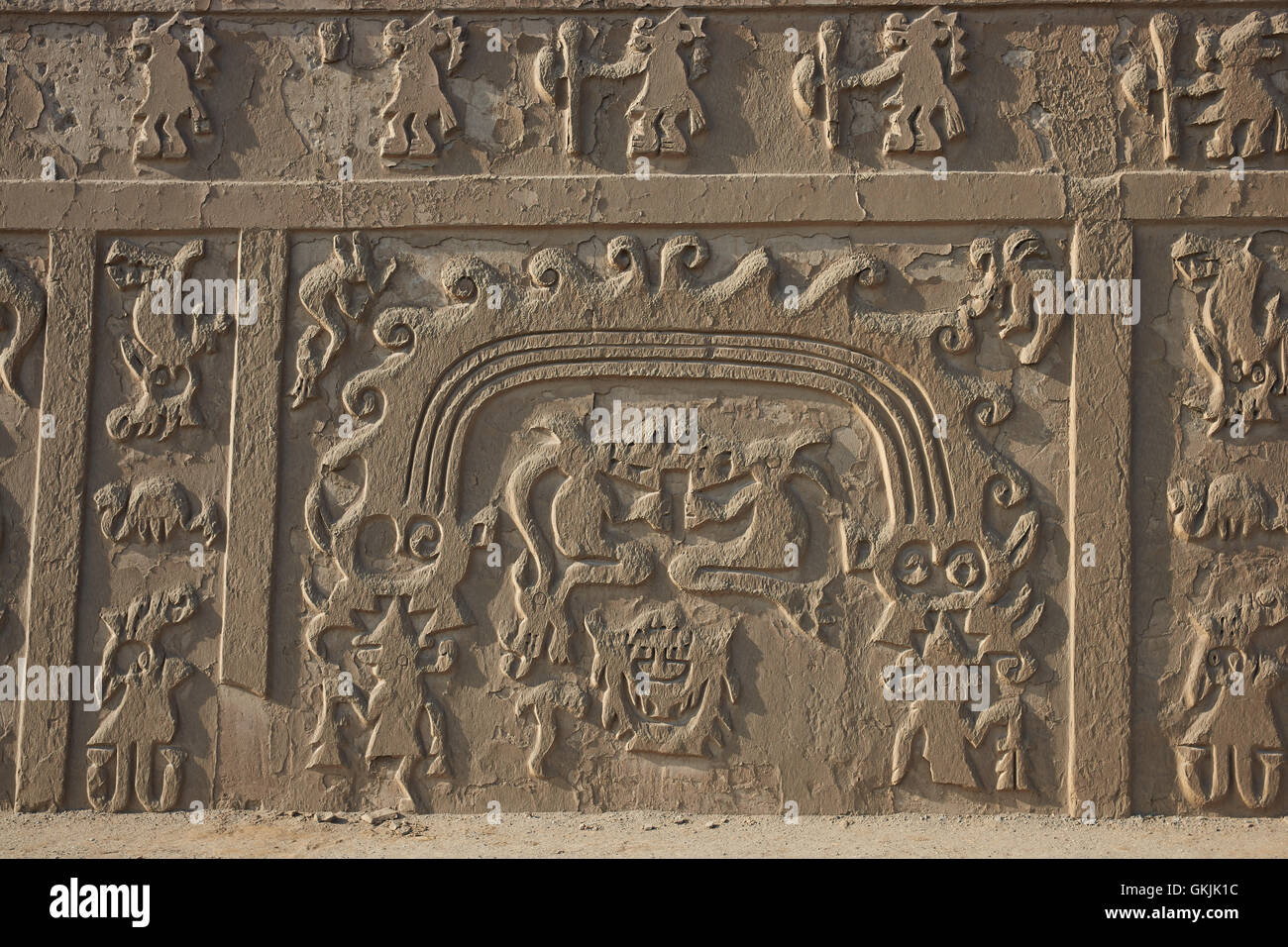 Detail of ornate frieze on the Hauca del Dragon or Dragon Temple Stock ...