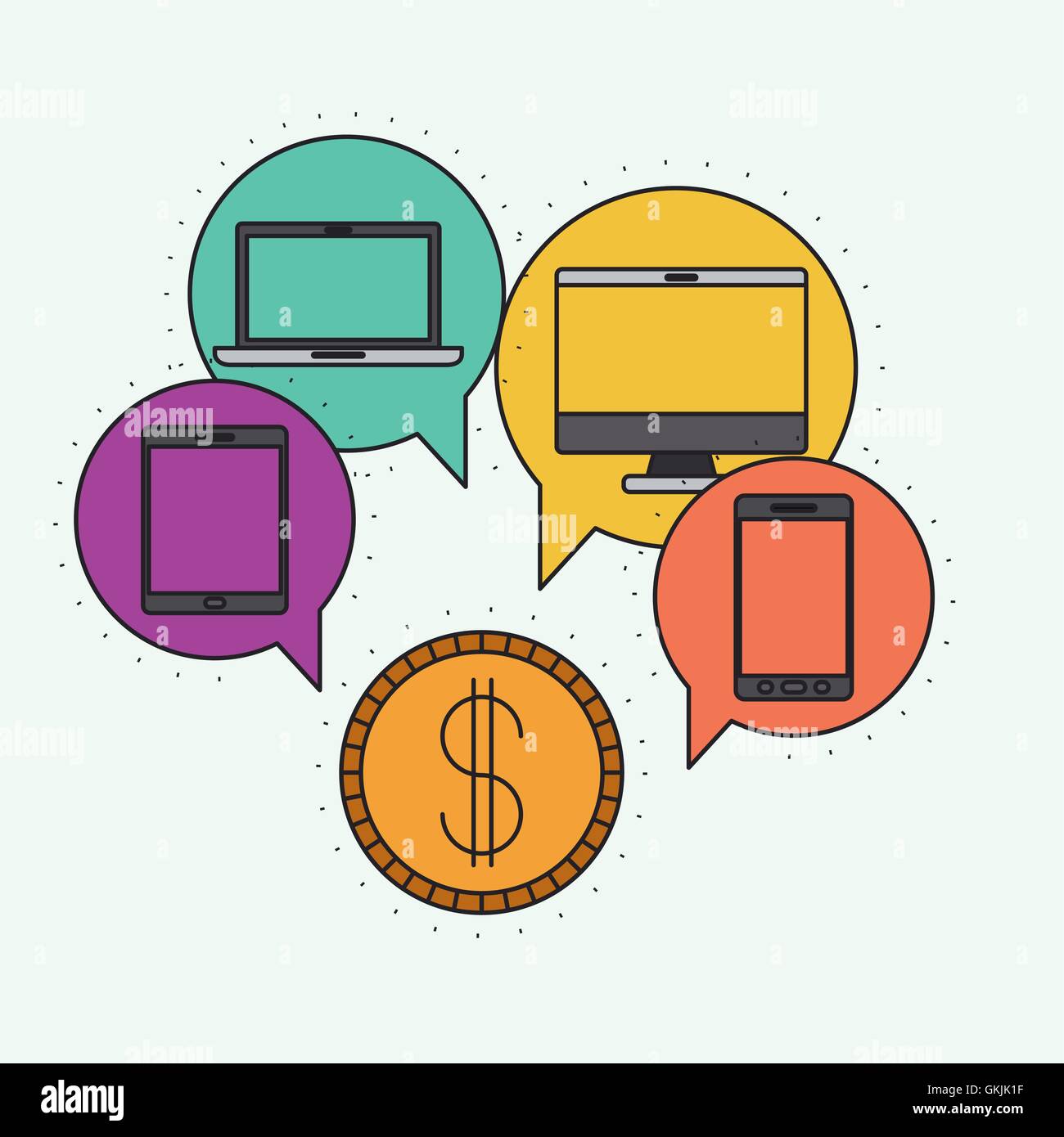 Network electronic devices communication Stock Vector Image & Art - Alamy