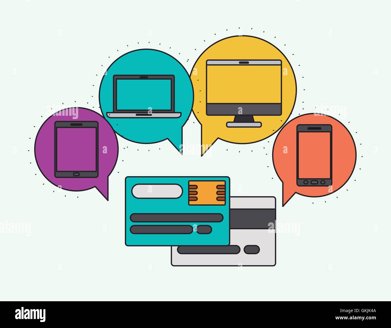 Network electronic devices communication Stock Vector Image & Art - Alamy
