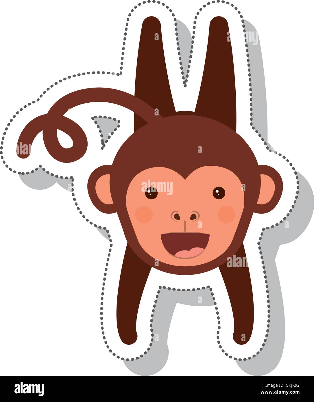 funny monkey isolated icon Stock Vector Image & Art - Alamy