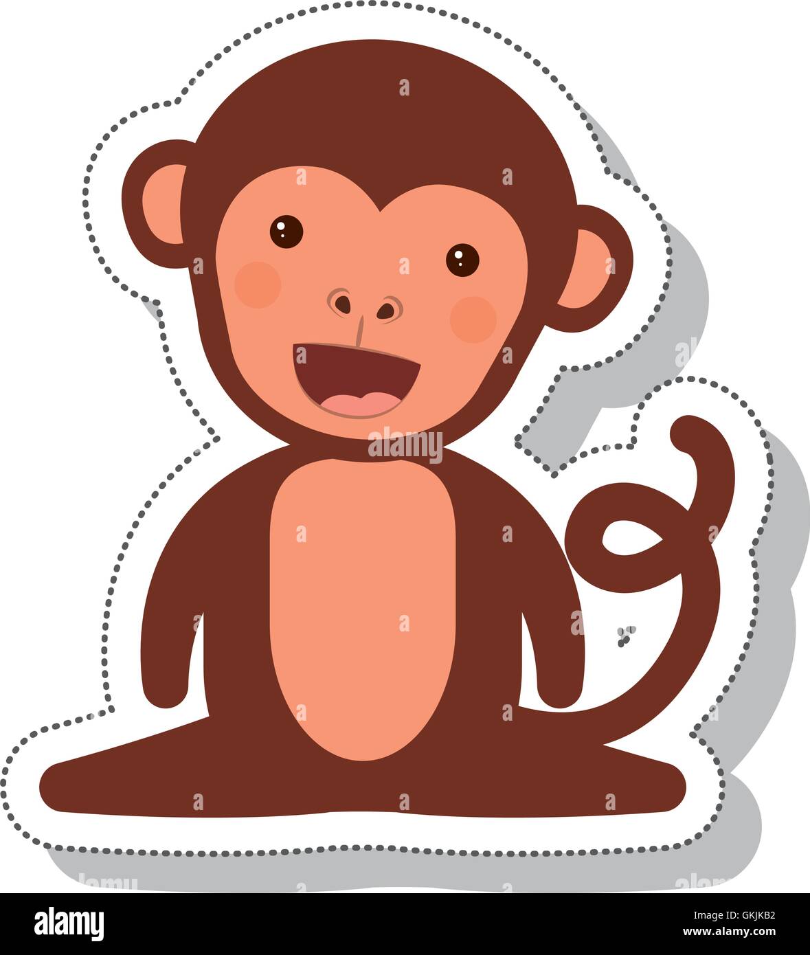 funny monkey isolated icon Stock Vector Image & Art - Alamy