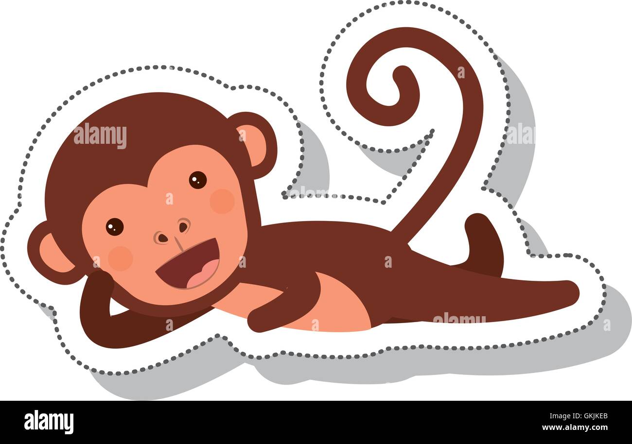 funny monkey isolated icon Stock Vector Image & Art - Alamy