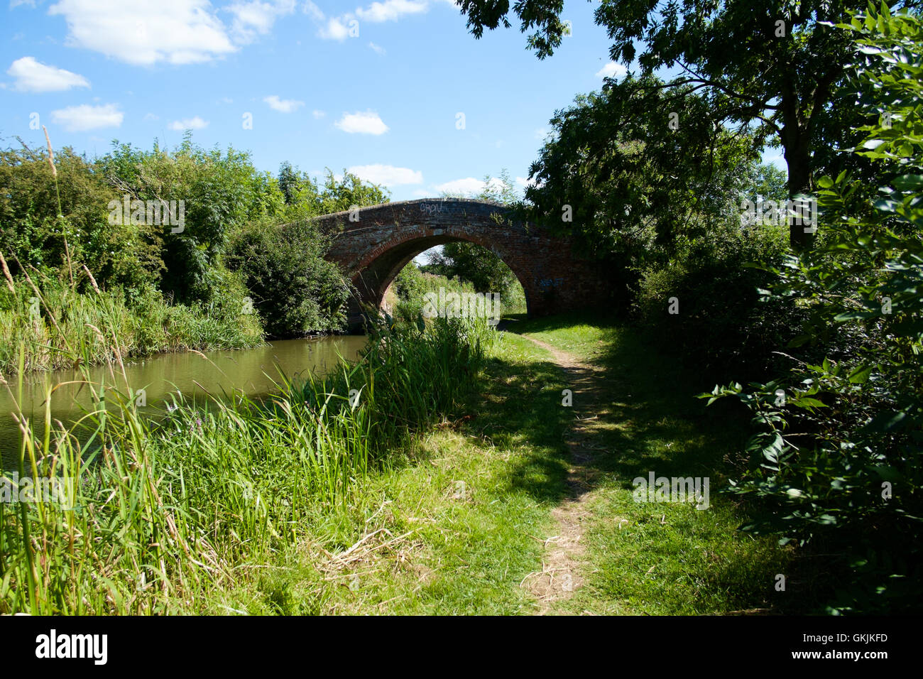 Canal walkway and countryside in Summer Stock Photo - Alamy