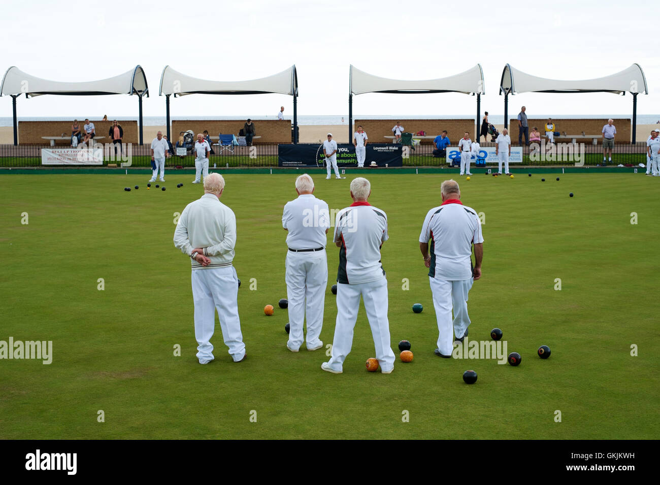 Men playing Crown Green Bowls, Great Yarmouth Stock Photo - Alamy